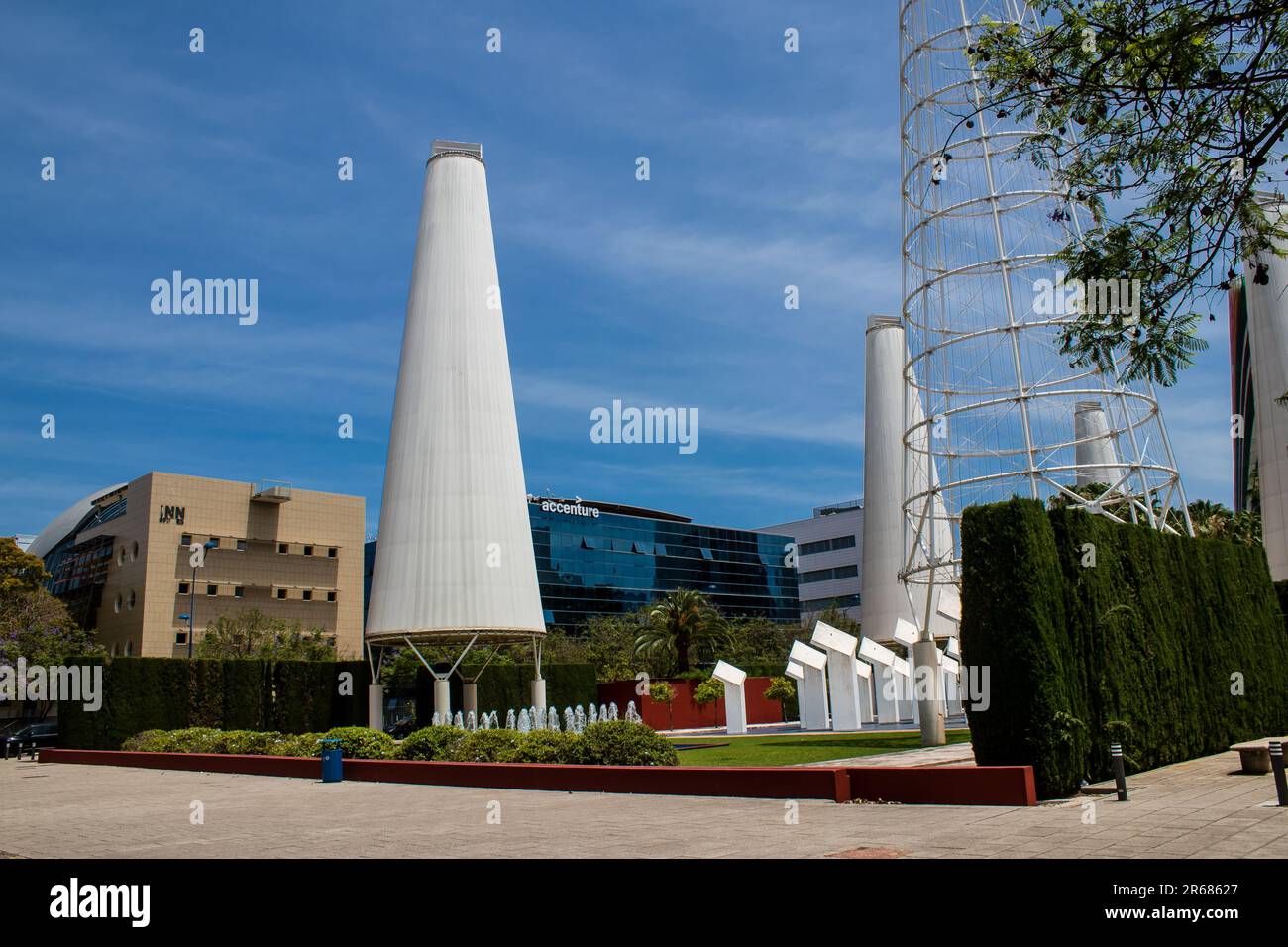 Seville, Spain - June 06, 2023 Architecture and cityscape of Cartuja ...