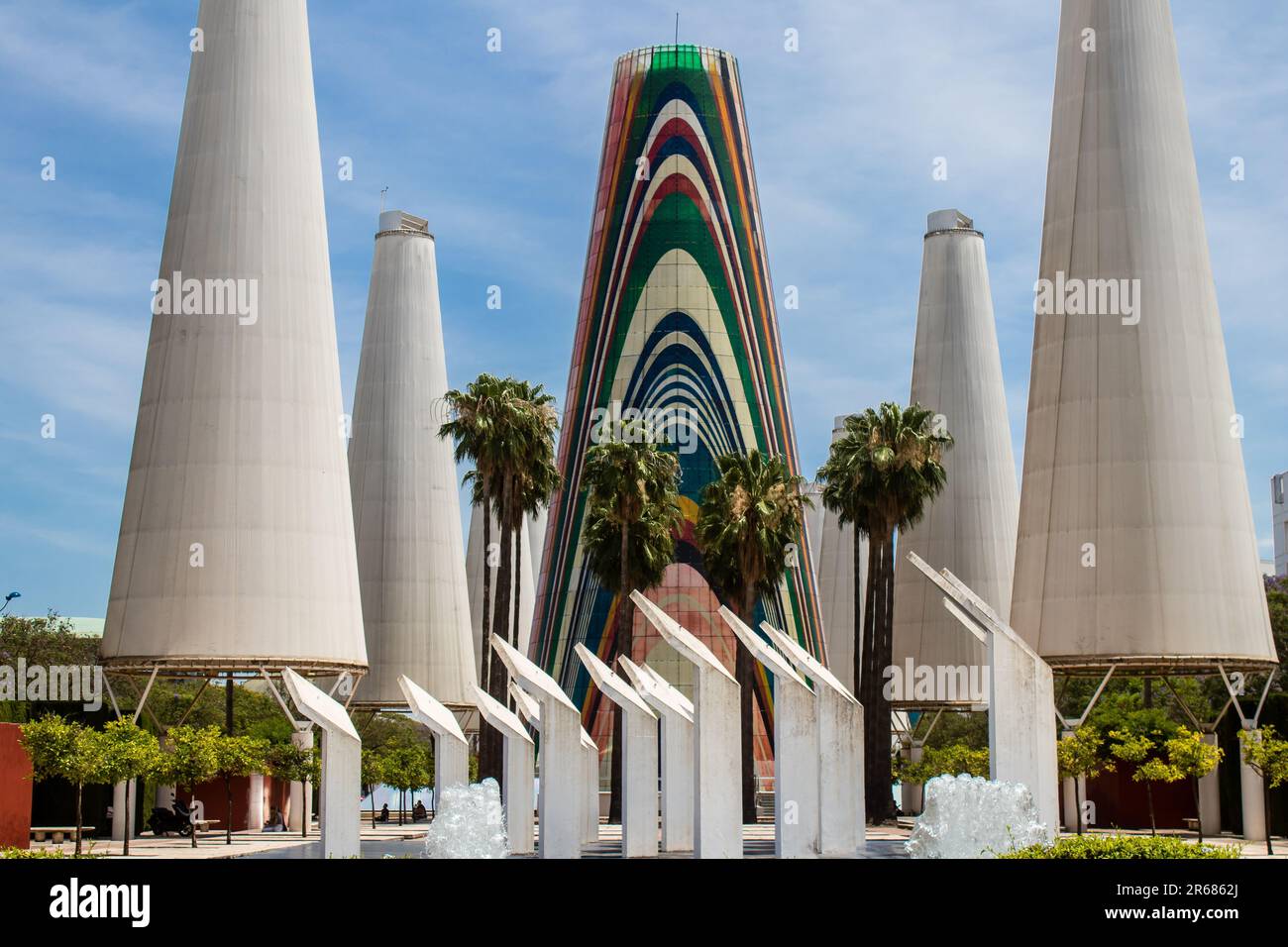 Seville, Spain - June 06, 2023 Architecture and cityscape of Cartuja ...