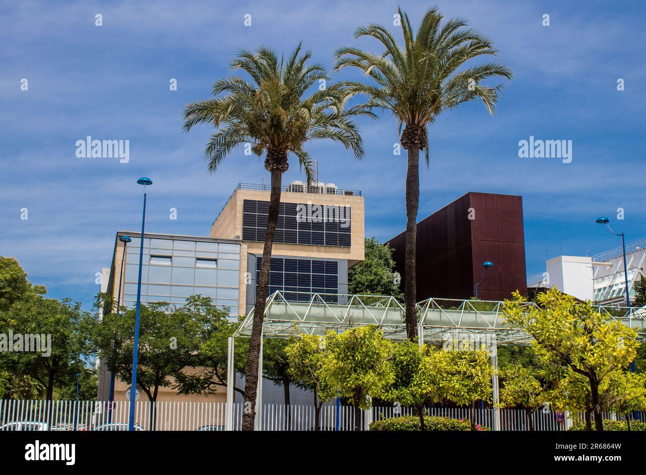 Seville, Spain - June 06, 2023 Architecture and cityscape of Cartuja ...