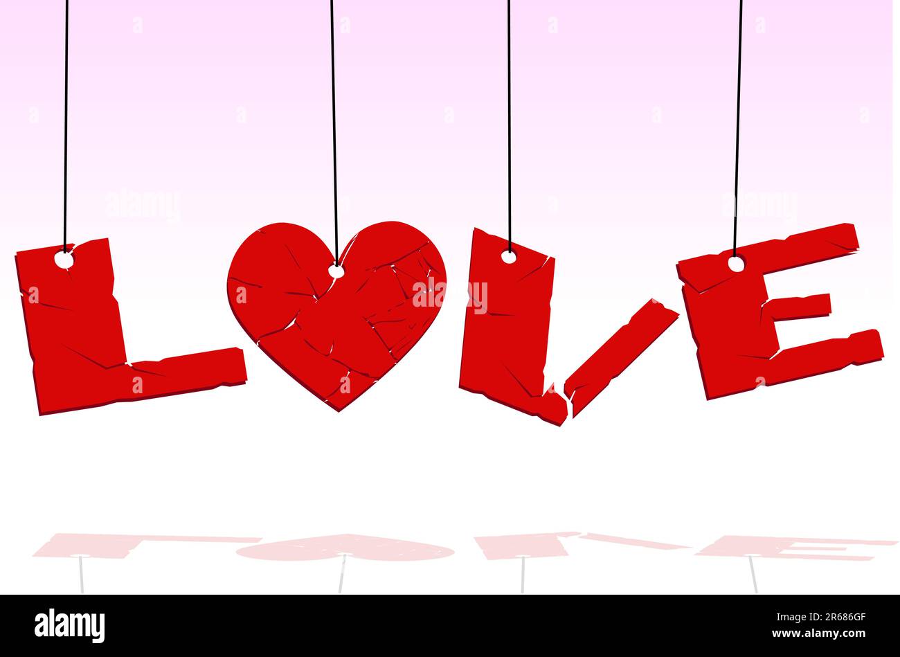 illustration of love text hanging Stock Vector Image & Art - Alamy