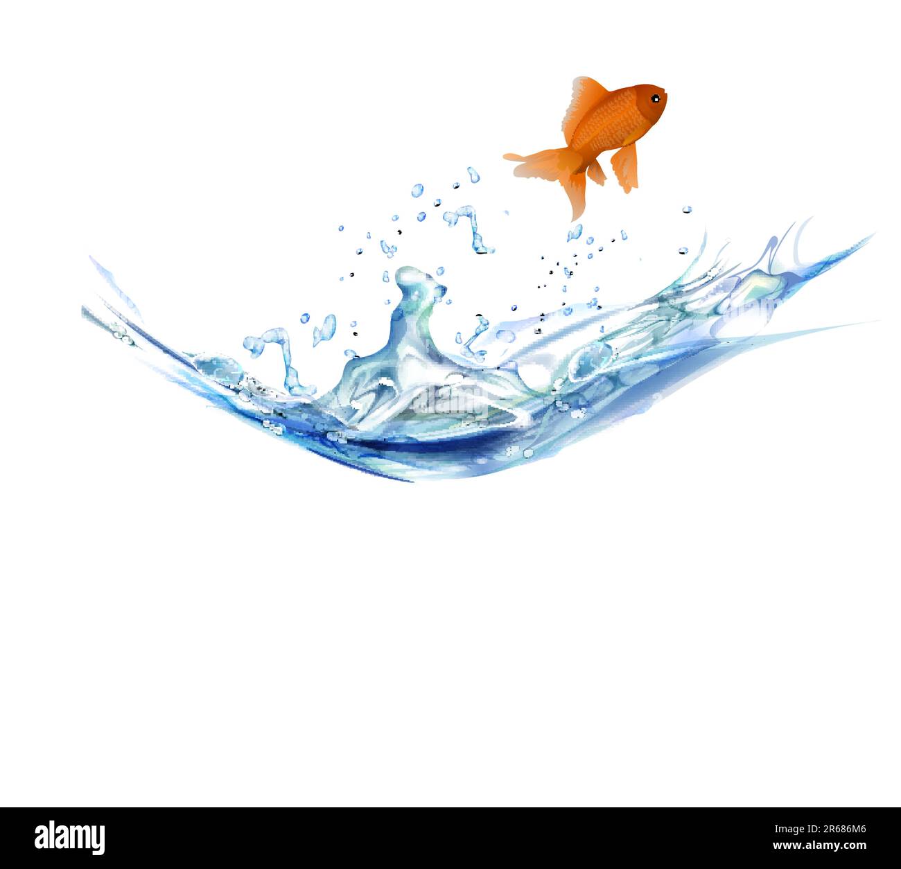 illustration of gold fish juming in splash of water Stock Vector Image ...