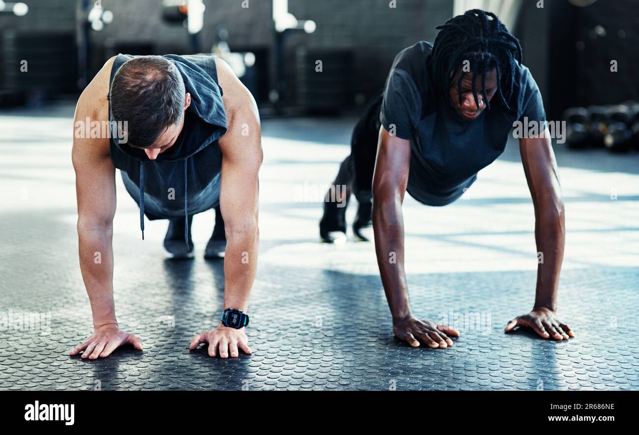 Its a slow process, but quitting wont speed it up. young men doing push ...