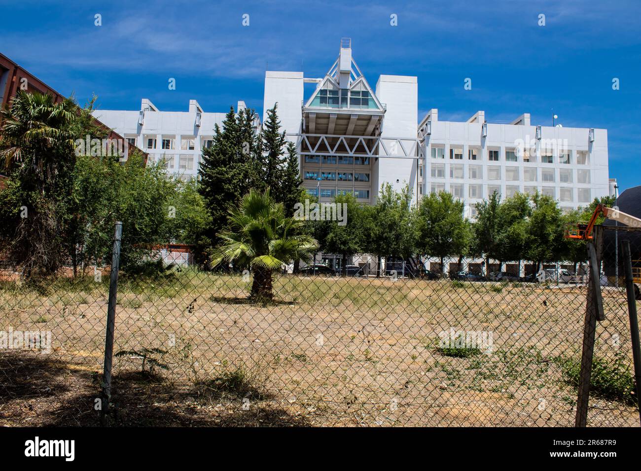 Seville, Spain - June 06, 2023 Architecture and cityscape of Cartuja ...