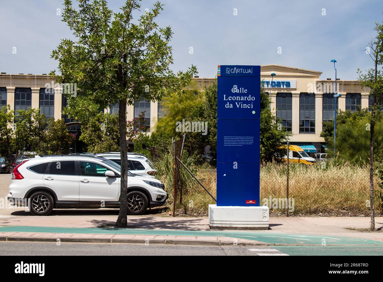 Seville, Spain - June 06, 2023 Architecture and cityscape of Cartuja ...