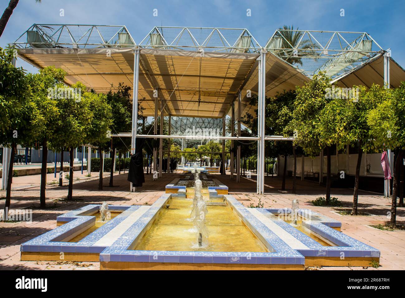 Seville, Spain - June 06, 2023 Architecture and cityscape of Cartuja ...