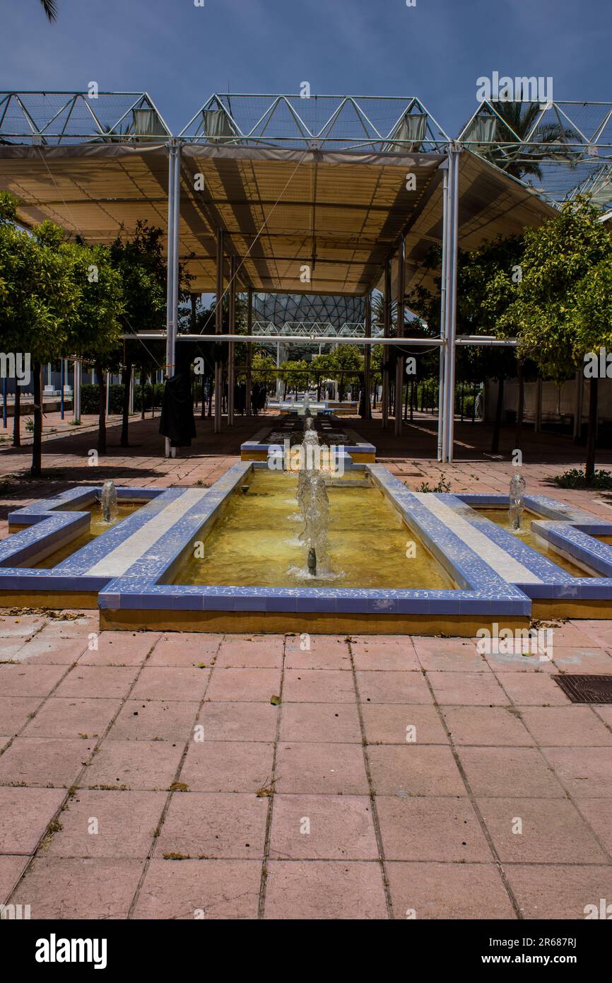 Seville, Spain - June 06, 2023 Architecture and cityscape of Cartuja ...