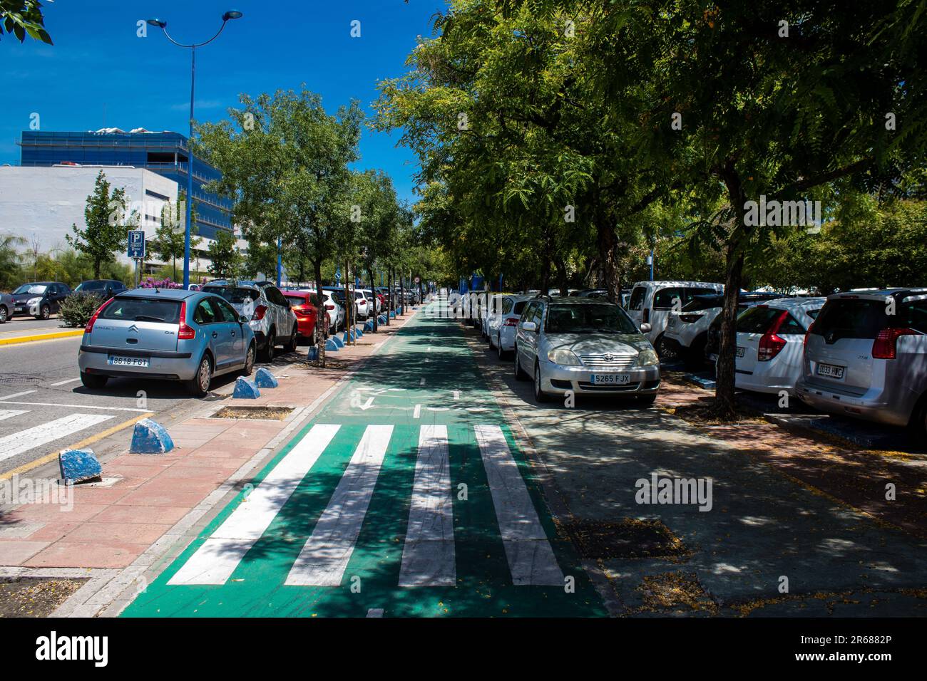 Seville, Spain - June 06, 2023 Architecture and cityscape of Cartuja ...