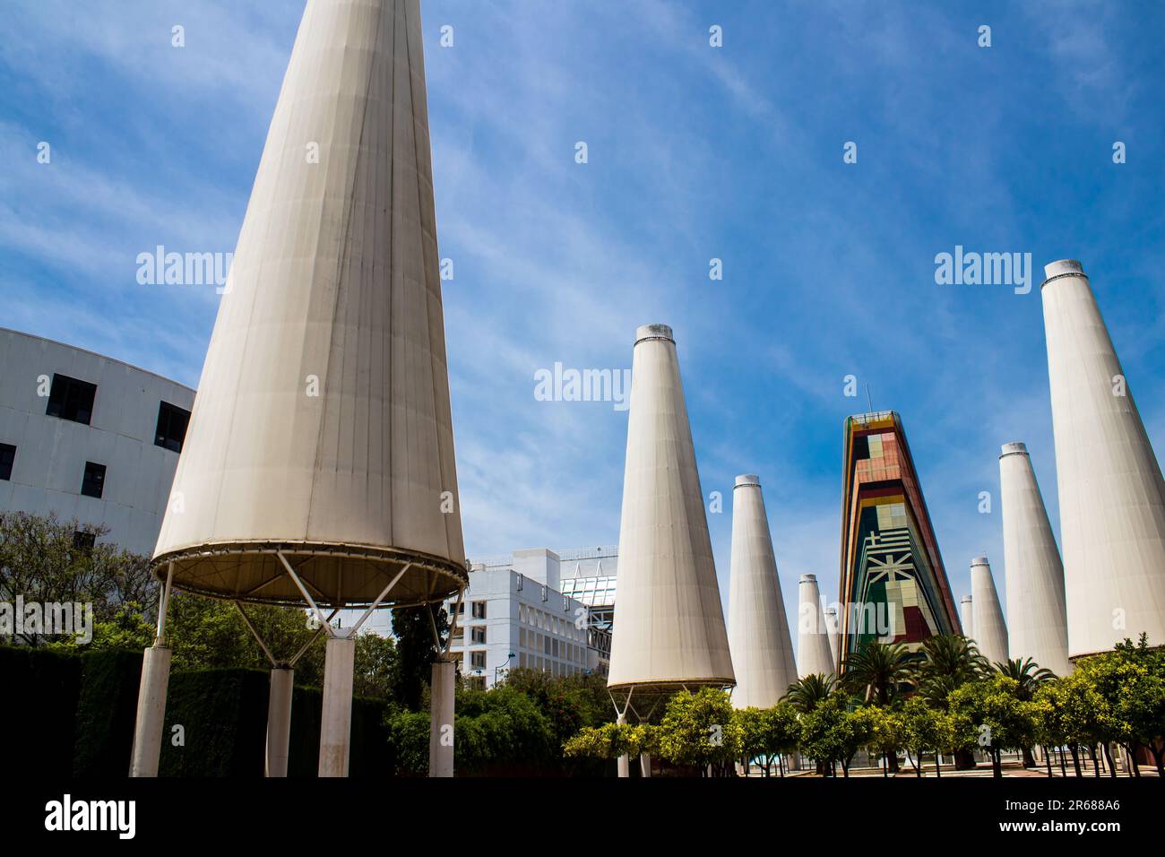 Seville, Spain - June 06, 2023 Architecture and cityscape of Cartuja ...