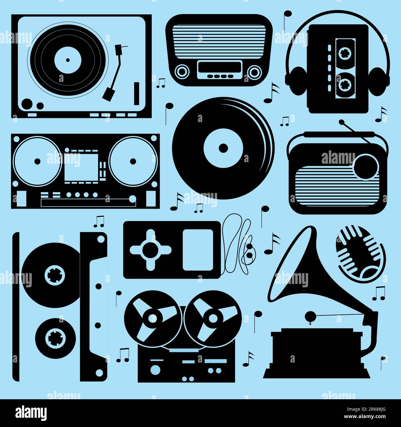 Playing record player Stock Vector Images - Alamy