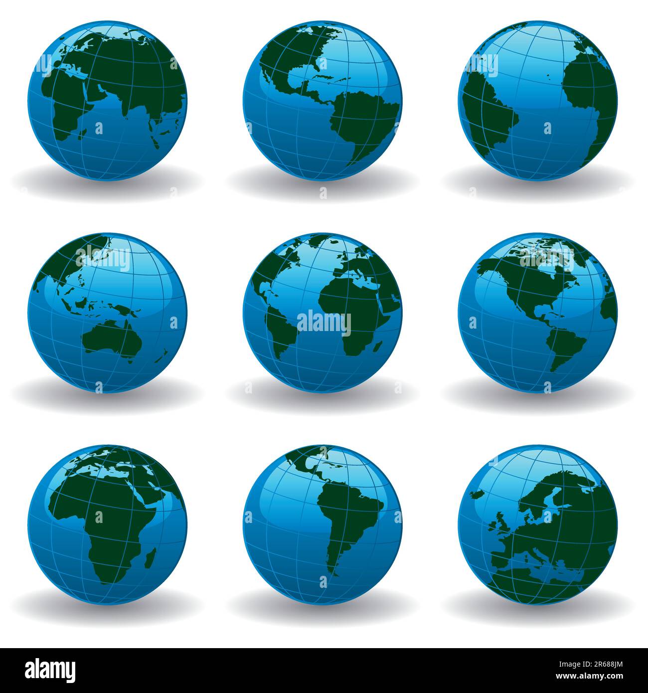 vector set of world globe Stock Vector Image & Art - Alamy