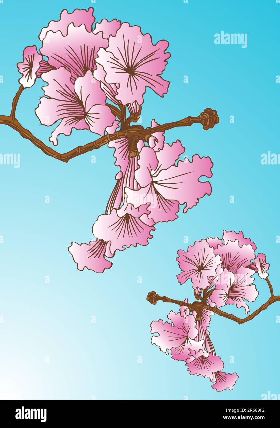 Tree growing sky branch Stock Vector Images - Alamy