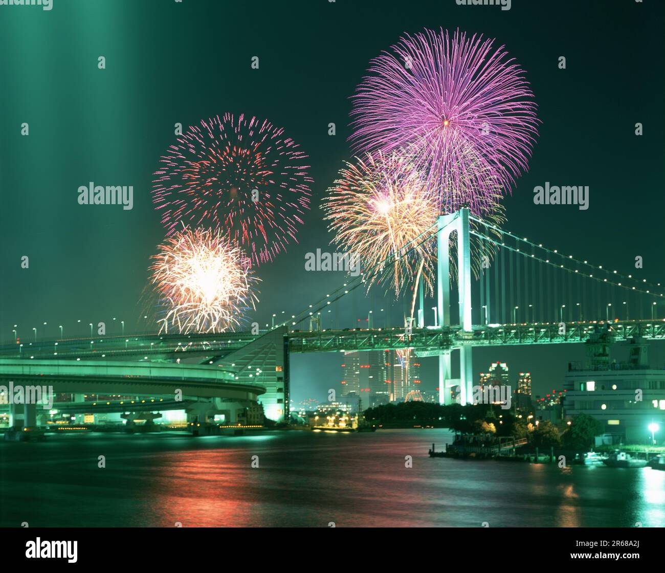 Rainbow Bridge and Fireworks Harumi Tokyo Bay Grand Fireworks Festival ...