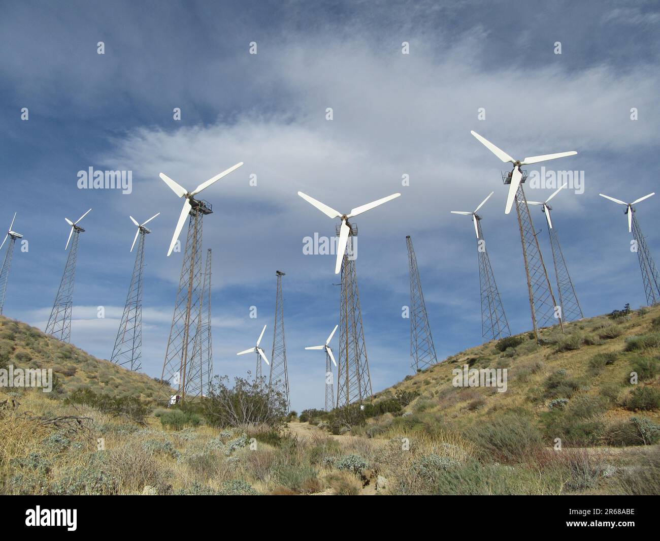 Old Windfarm proving grounds in Southern California Stock Photo - Alamy