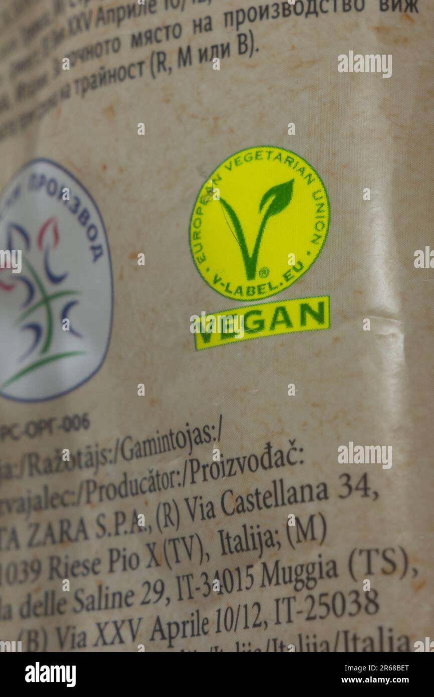 European vegan label hi-res stock photography and images - Alamy