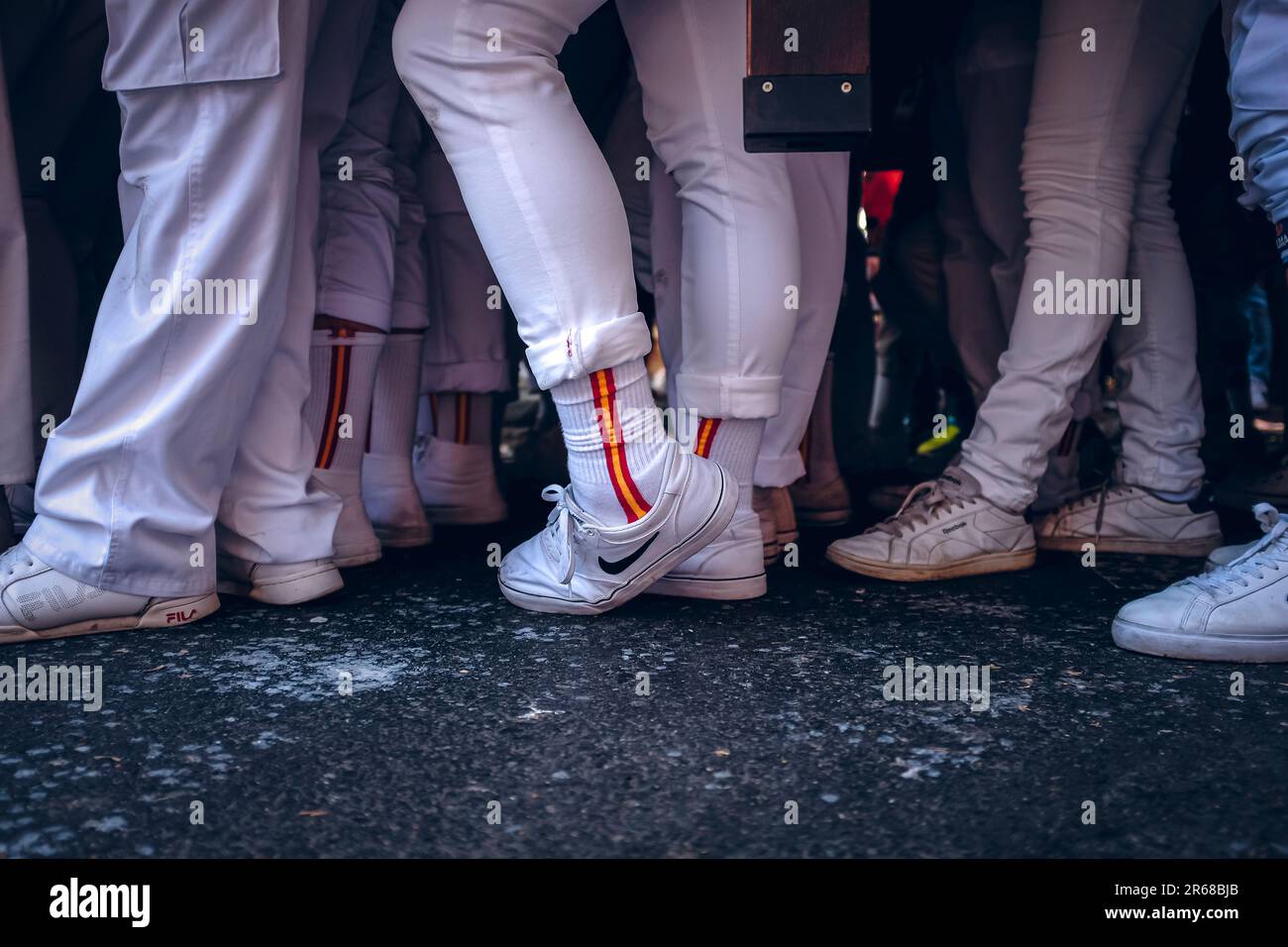 Foot under a step in a Holy Week in Spain Stock Photo - Alamy