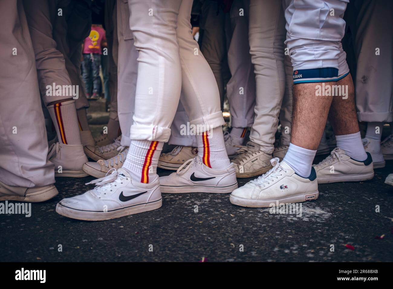Foot under a step in a Holy Week in Spain Stock Photo - Alamy