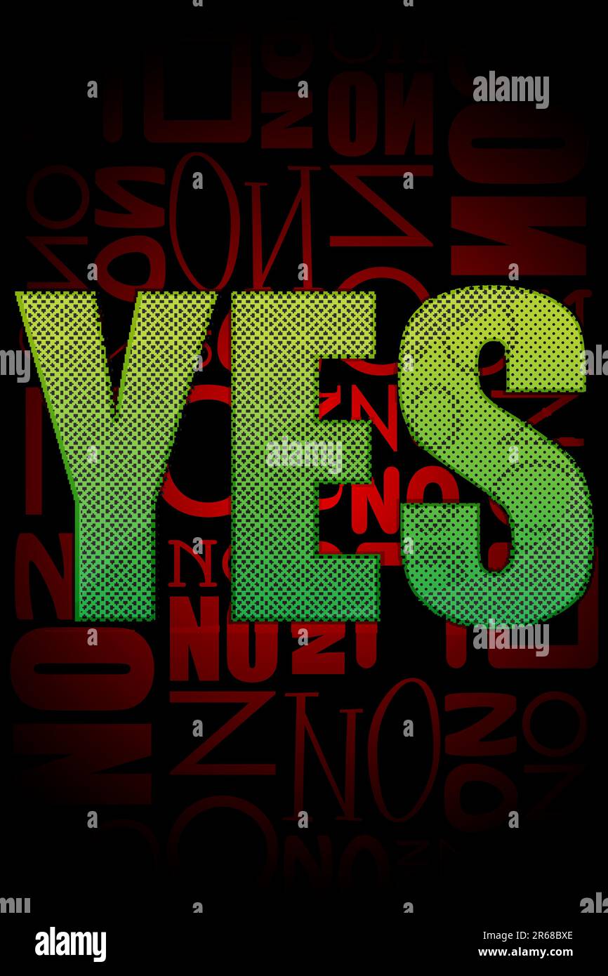 illustration of yes text on background with no Stock Vector Image & Art ...