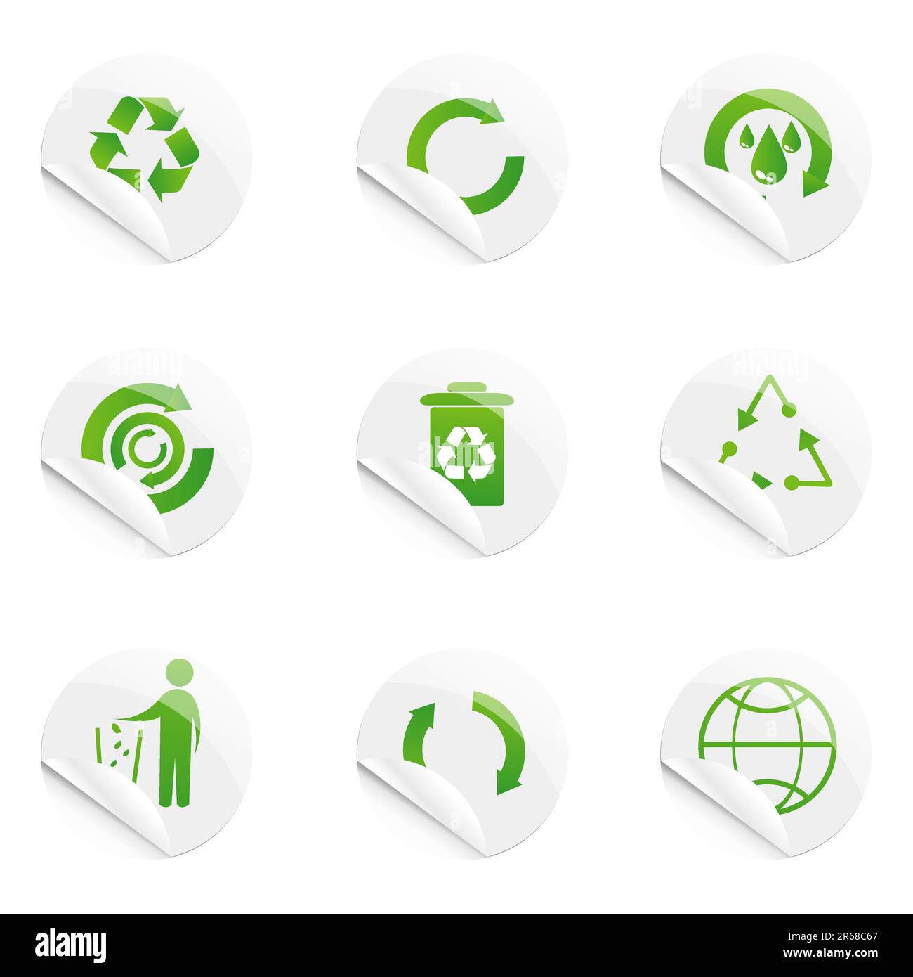 illustration of recyle stickers on isolated background Stock Vector ...