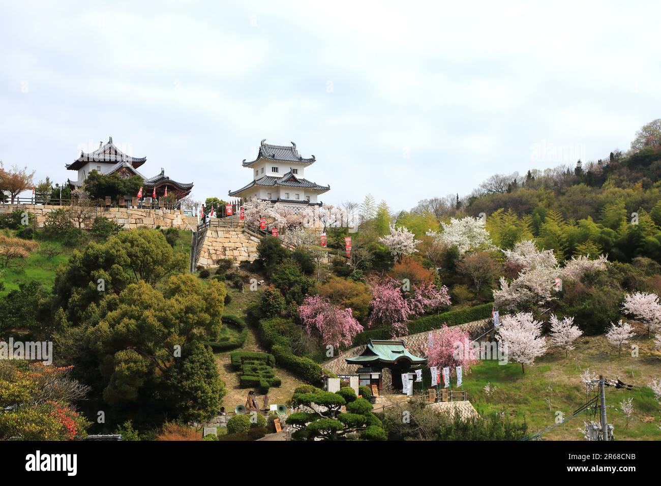 Innoshima Suigun Castle Keep in Spring Stock Photo - Alamy