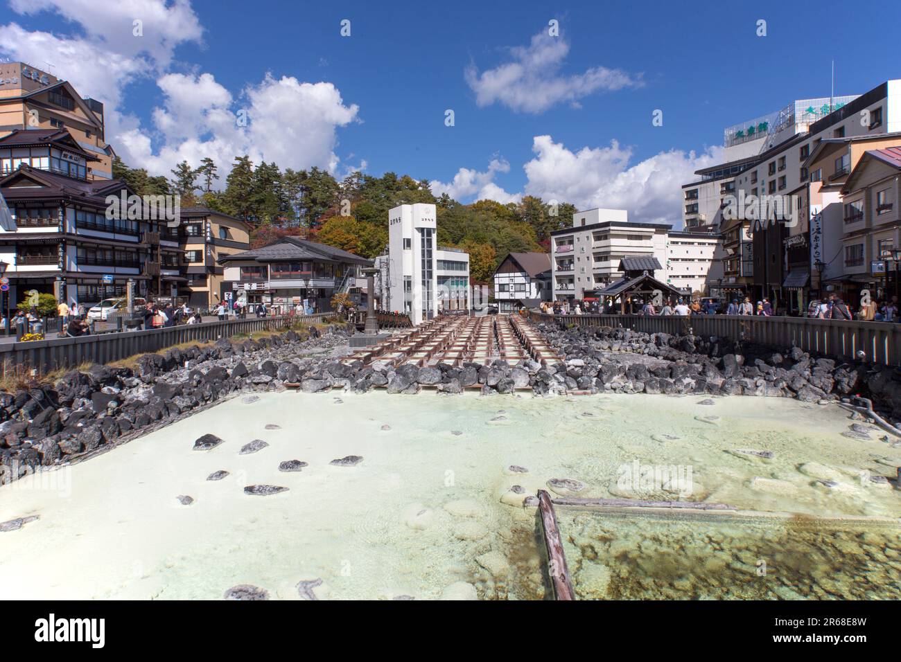 Kusatsu Onsen’s hot water field Stock Photo - Alamy