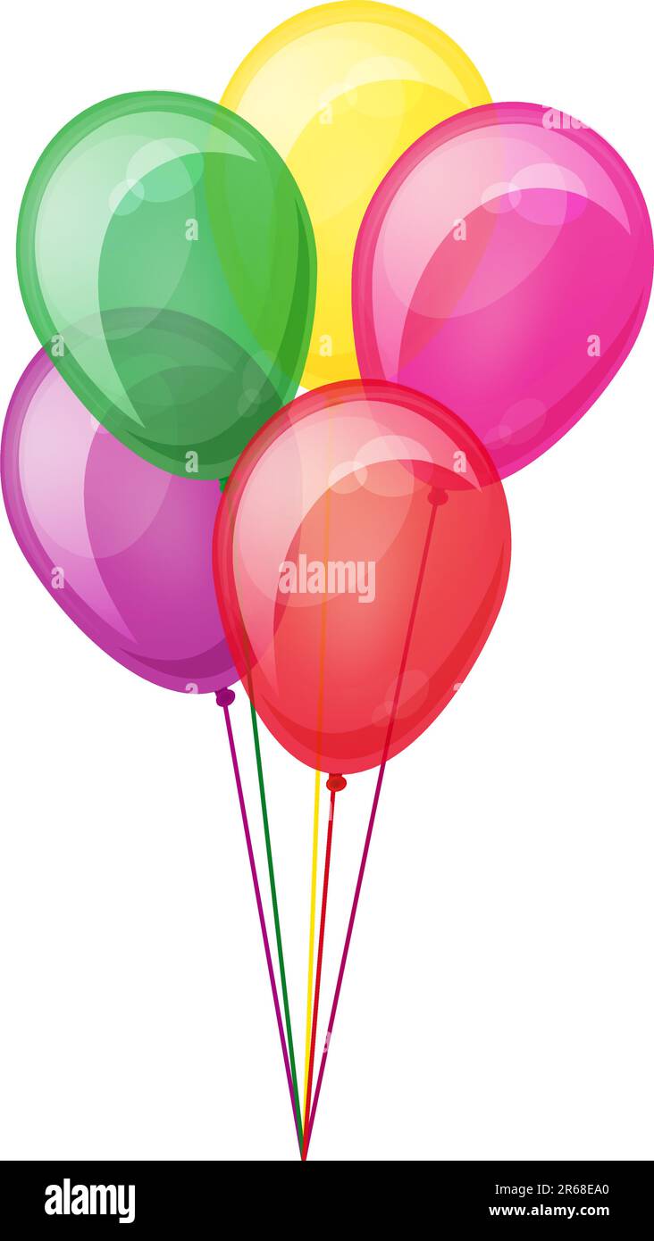Color balloons floating. Isolated on white. Eps10.Illustration for your ...