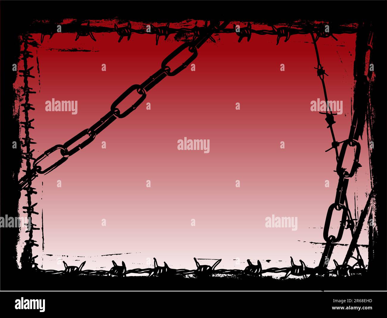 Vector Border Graphic with grunge elements and black chains and Barbed Wire Stock Vector Image ...