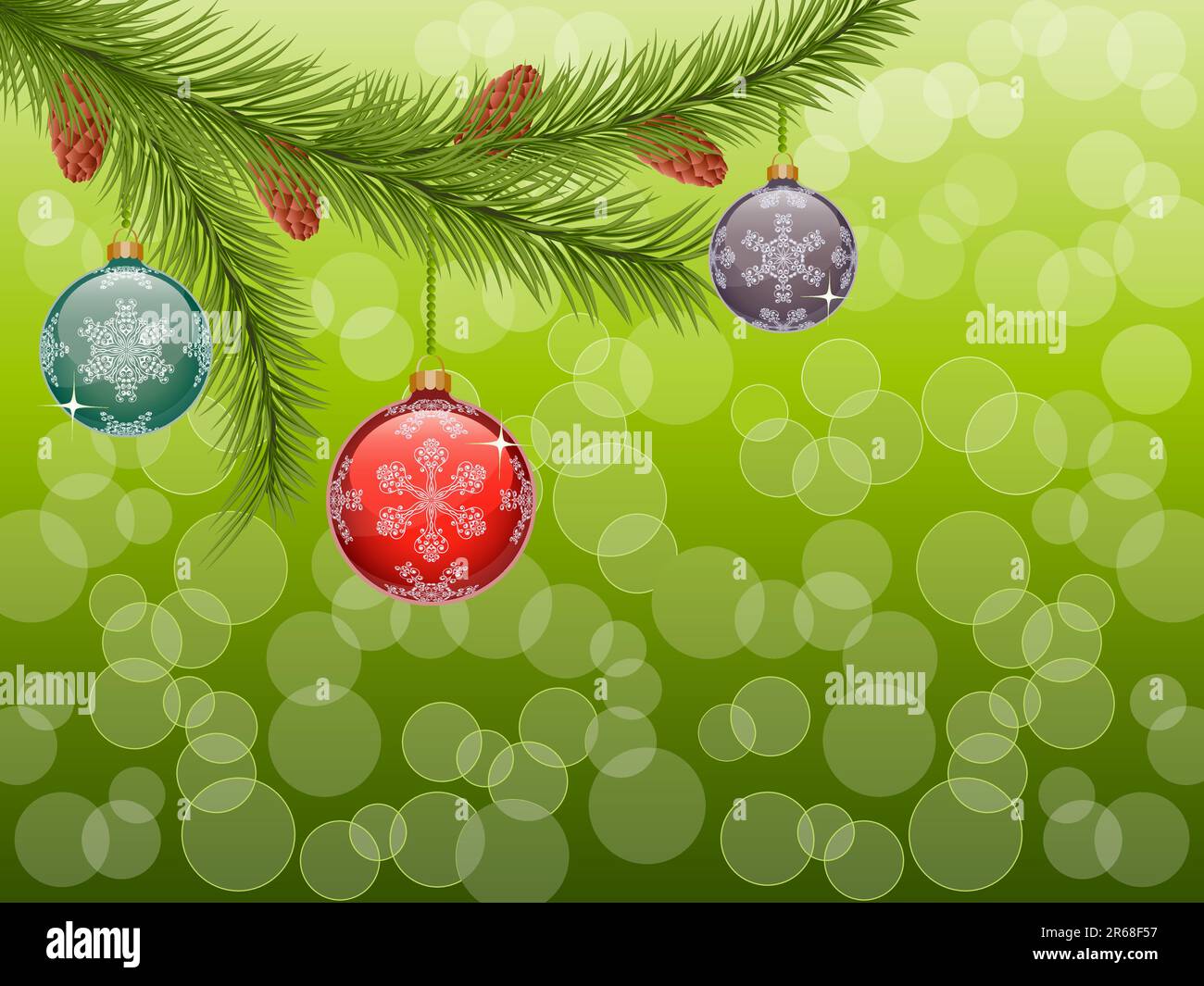 Christmas background with a holiday baubles. Vector illustration Stock ...