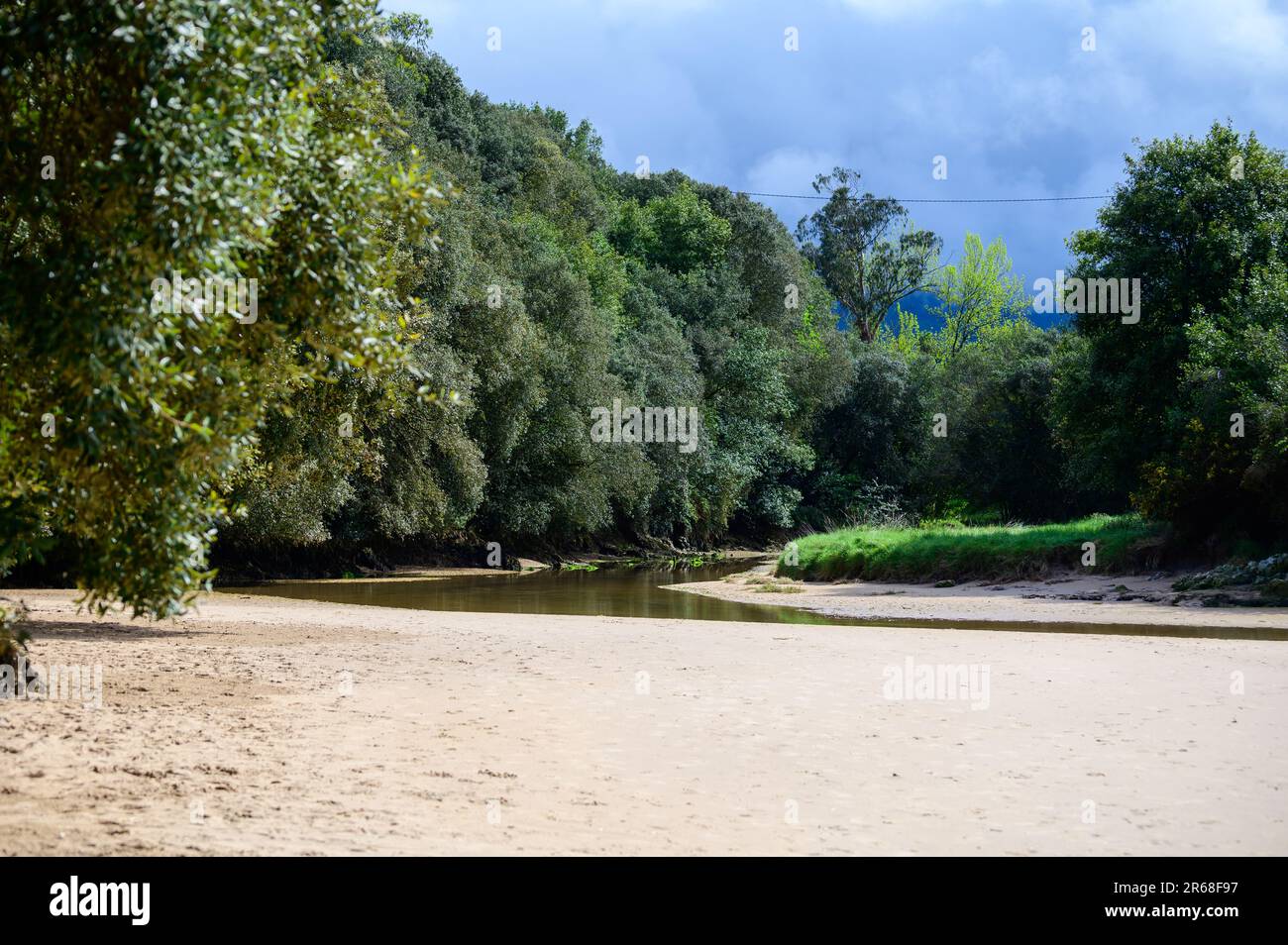 View on Playa de Poo during low tide near Llanes, Green coast of ...