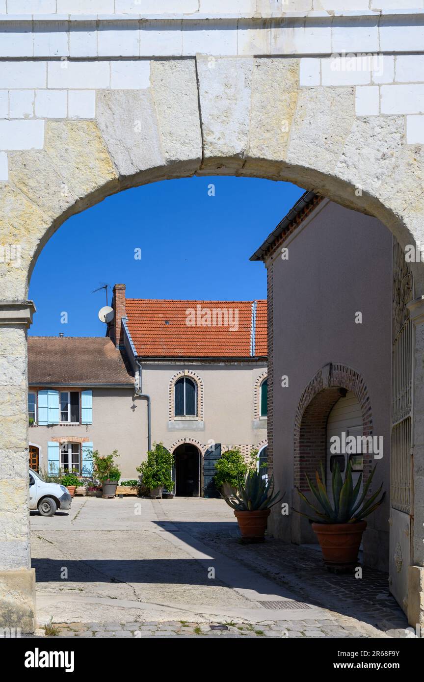 Walking in touristic old village Ambonnay, grand cru village for ...