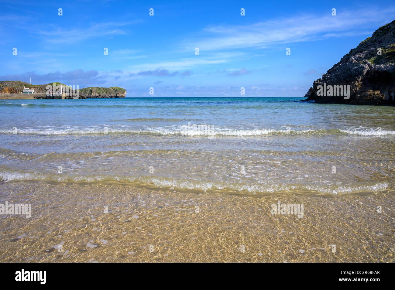 View on Playa de Palombina Las Camaras in Celorio village, Green coast ...