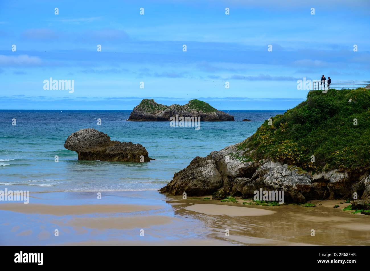 View on Playa de Palombina Las Camaras in Celorio village, Green coast ...