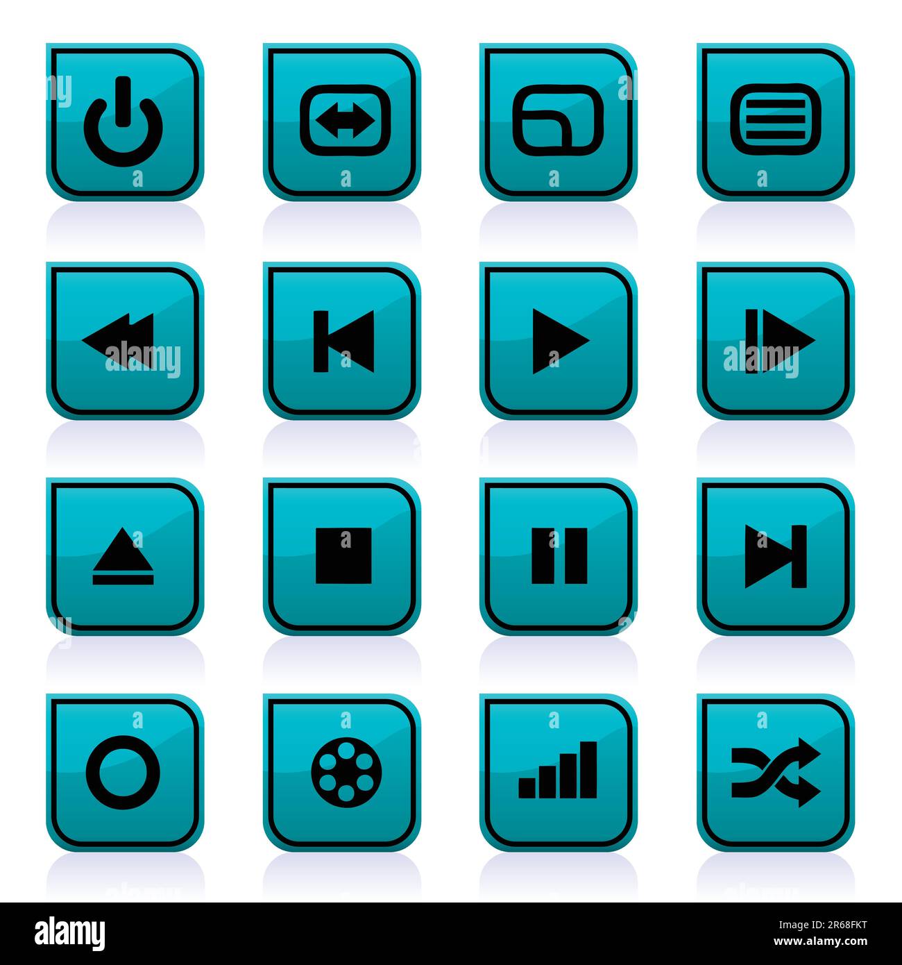 vector collection of media icons Stock Vector Image & Art - Alamy