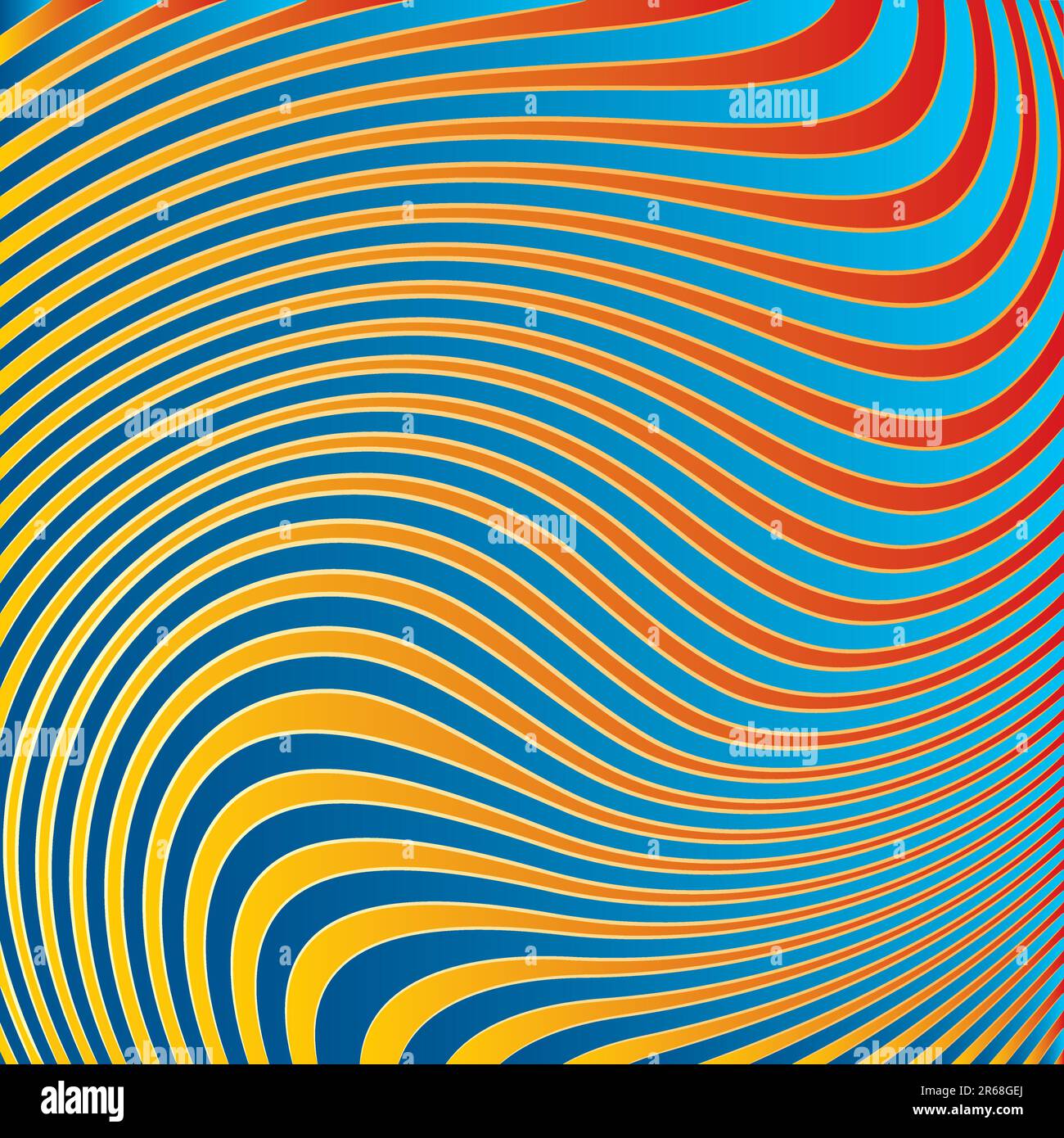 Abstract Background. Orange, Red and Blue Waves. Vector Illustration ...