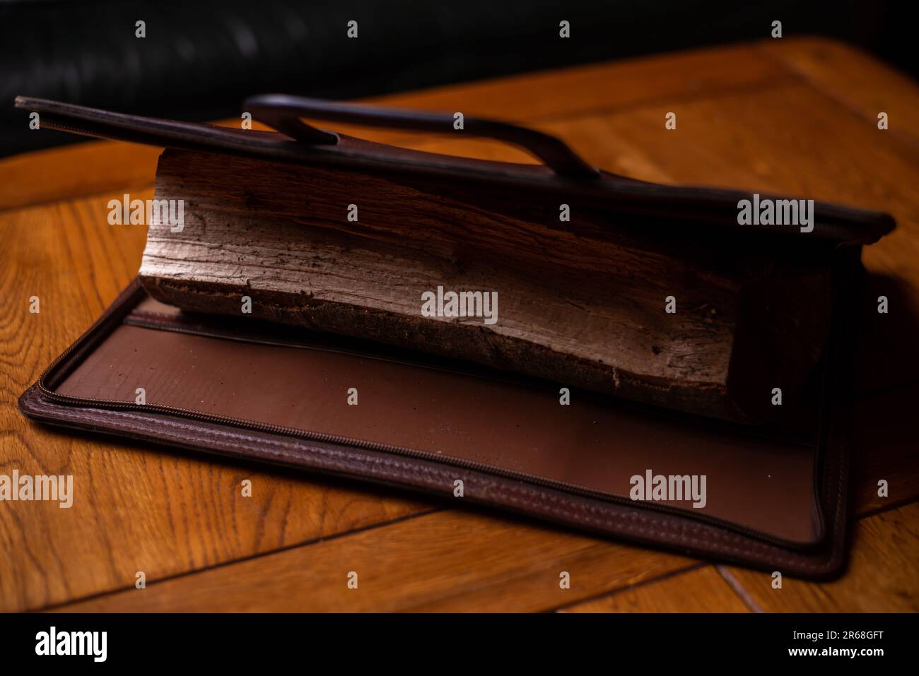 Pieces of logs in business folder for documents. Overtime concept ...