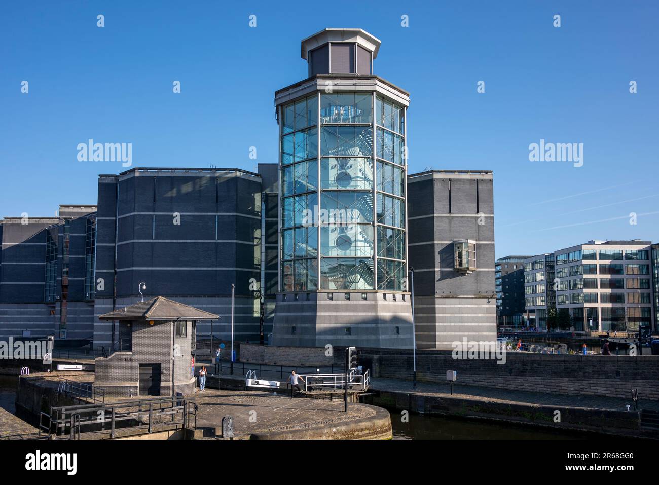 Hall of Steel tower and facade of Royal Armouries Museum, Leeds Stock ...