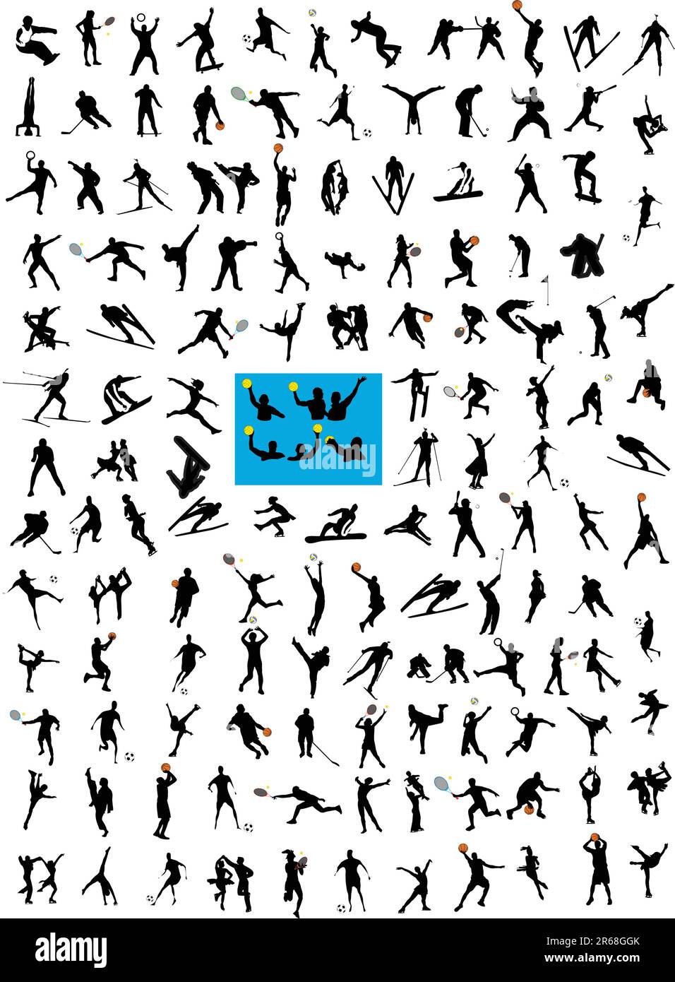 big collection of high quality sports silhouettes - vector Stock Vector ...