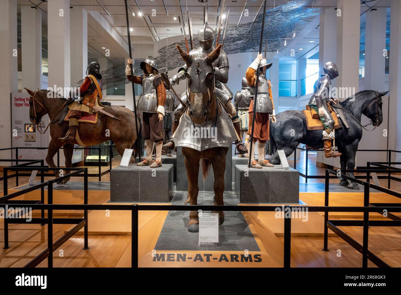 Men-at-Arms exhibition of armoured soldiers, some on horseback at Royal ...
