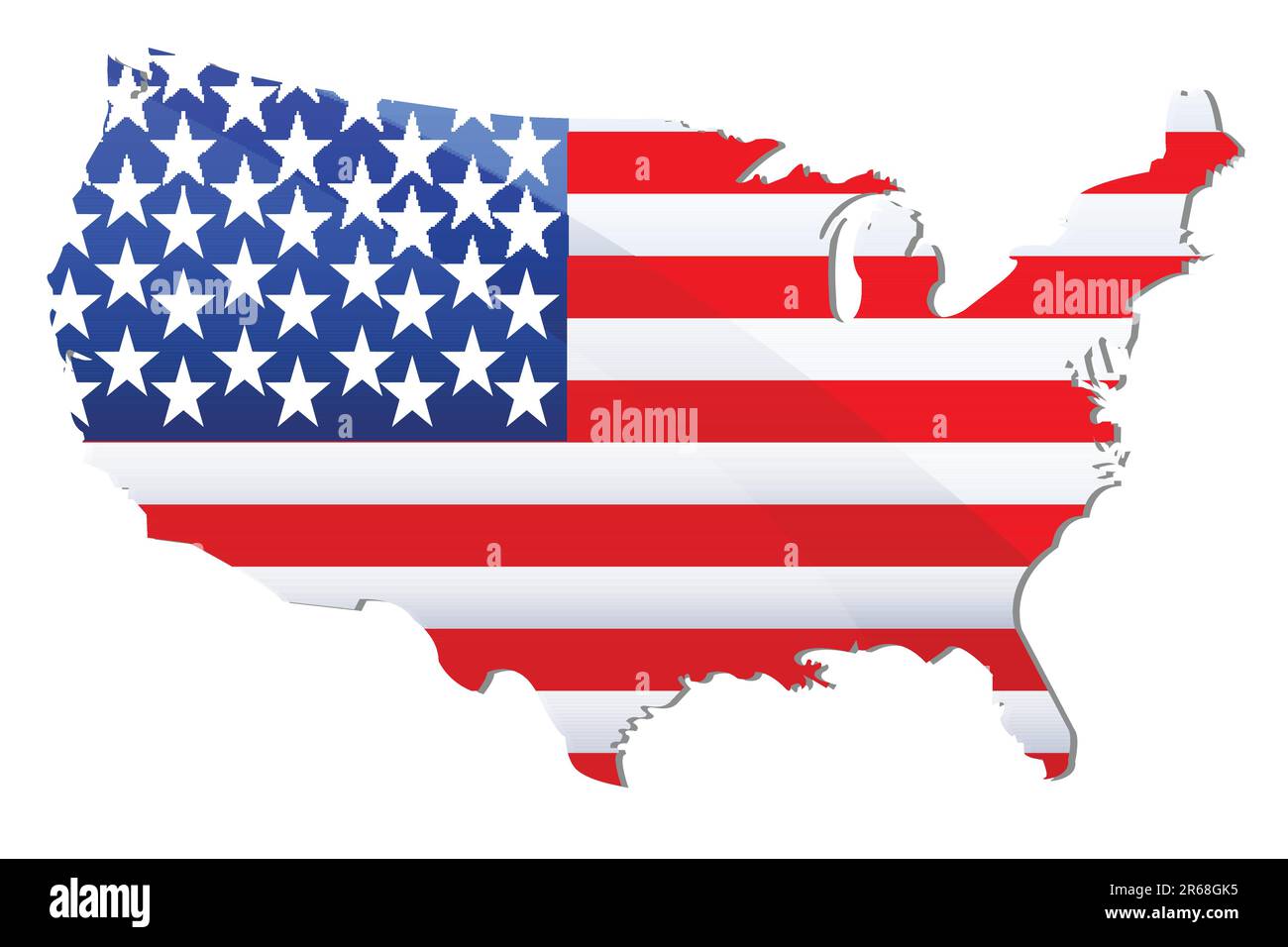 illustration of flag of united states of america in shape of ...