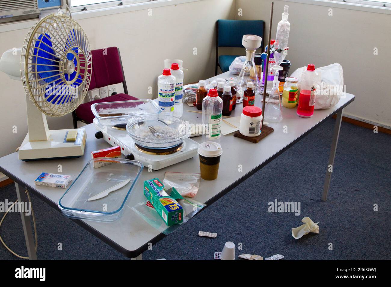 A reconstruction of a P Lab, also known as clandestine laboratories or ...