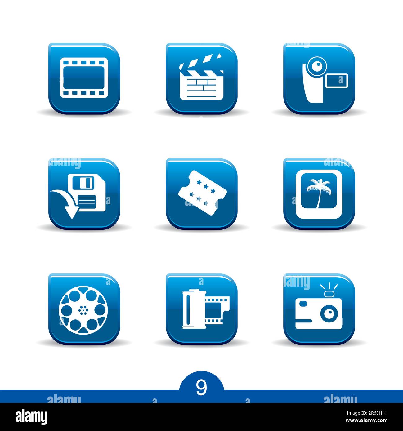 Film icon sign nine hi-res stock photography and images - Alamy