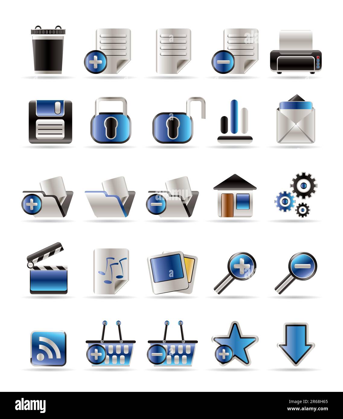 25 Realistic Detailed Internet Icons - Vector Icon Set Stock Vector ...