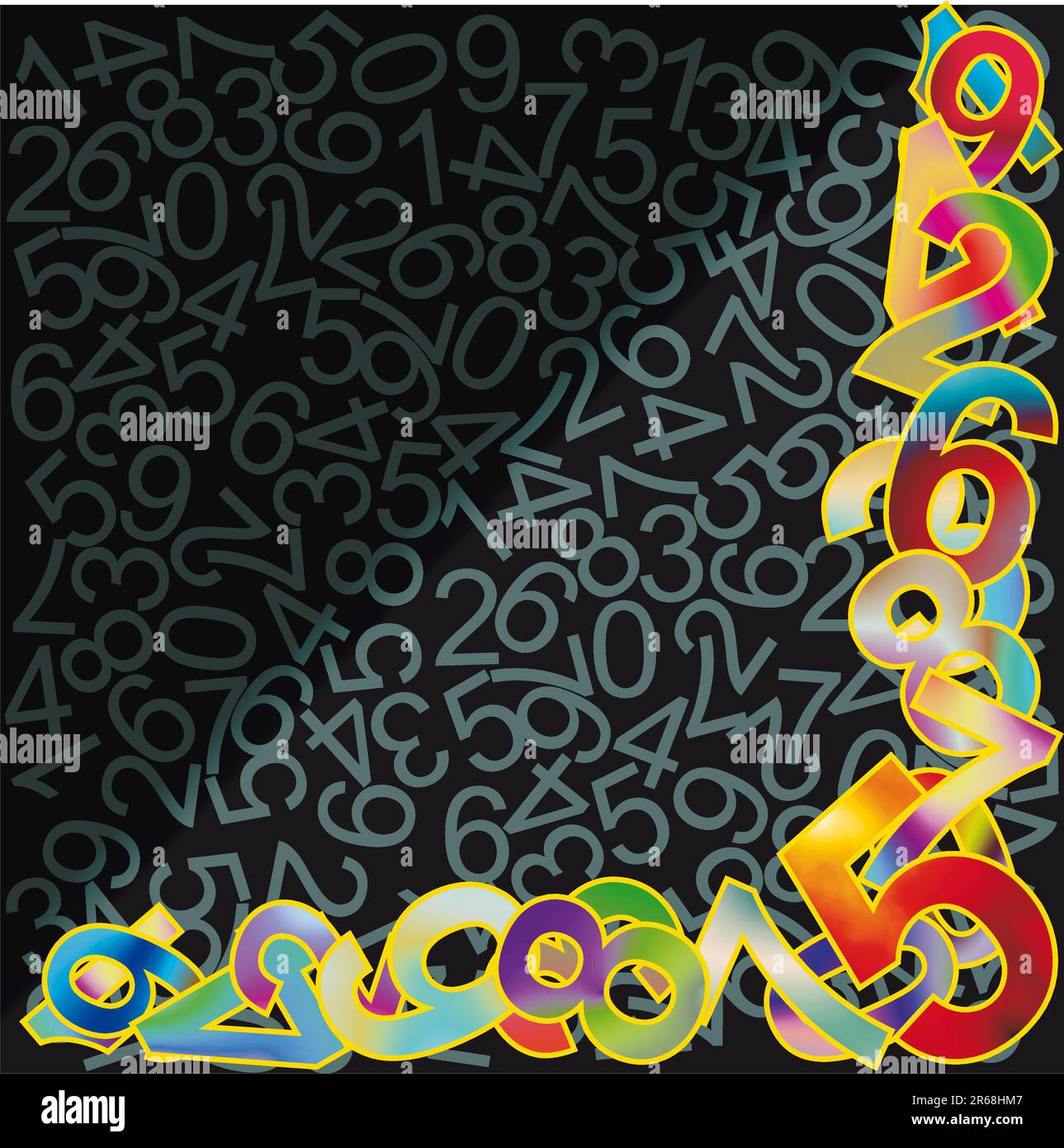 Abstract background with multicolor numbers signs Stock Vector Image ...