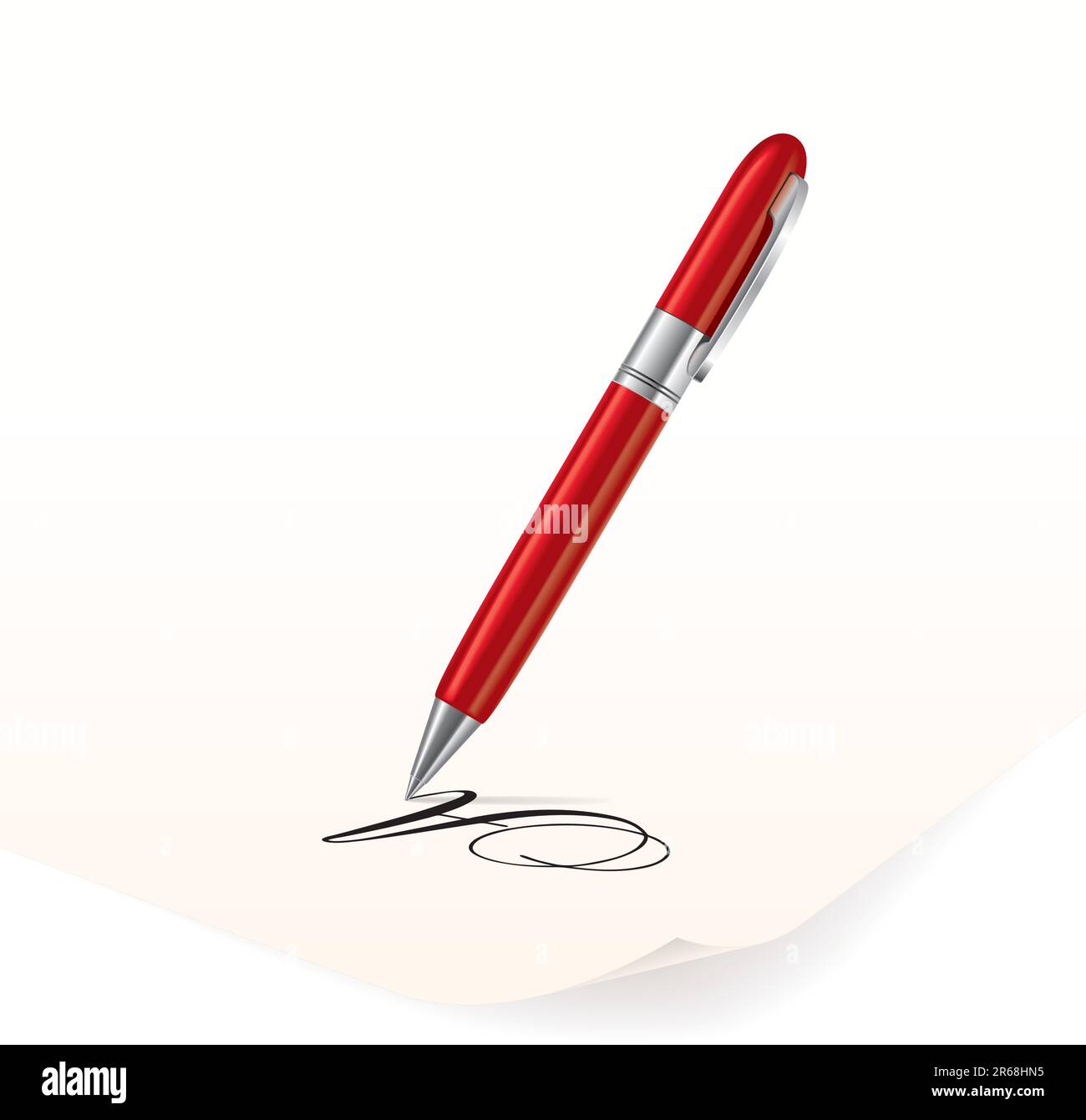 Vector image of red pen writing on paper Stock Vector Image & Art - Alamy