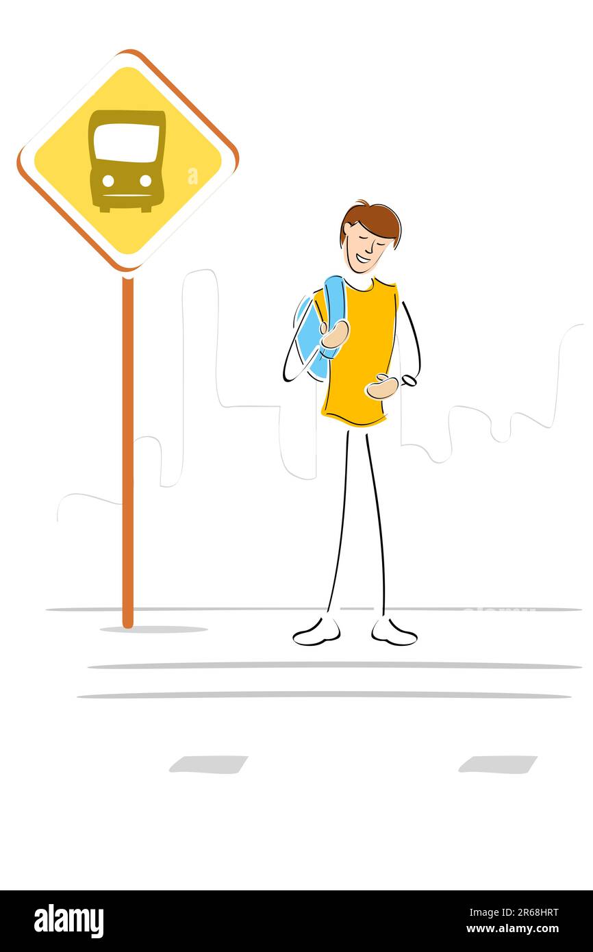 Teen bus stop Stock Vector Images - Alamy