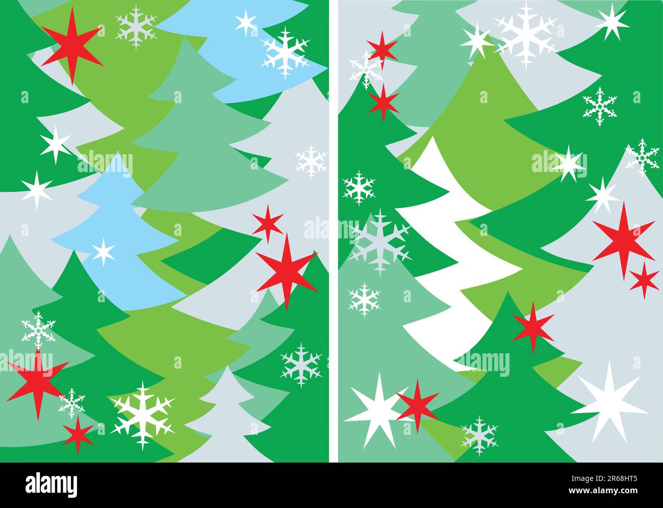 New Year's fur-tree background with snowflakes and stars Stock Vector ...