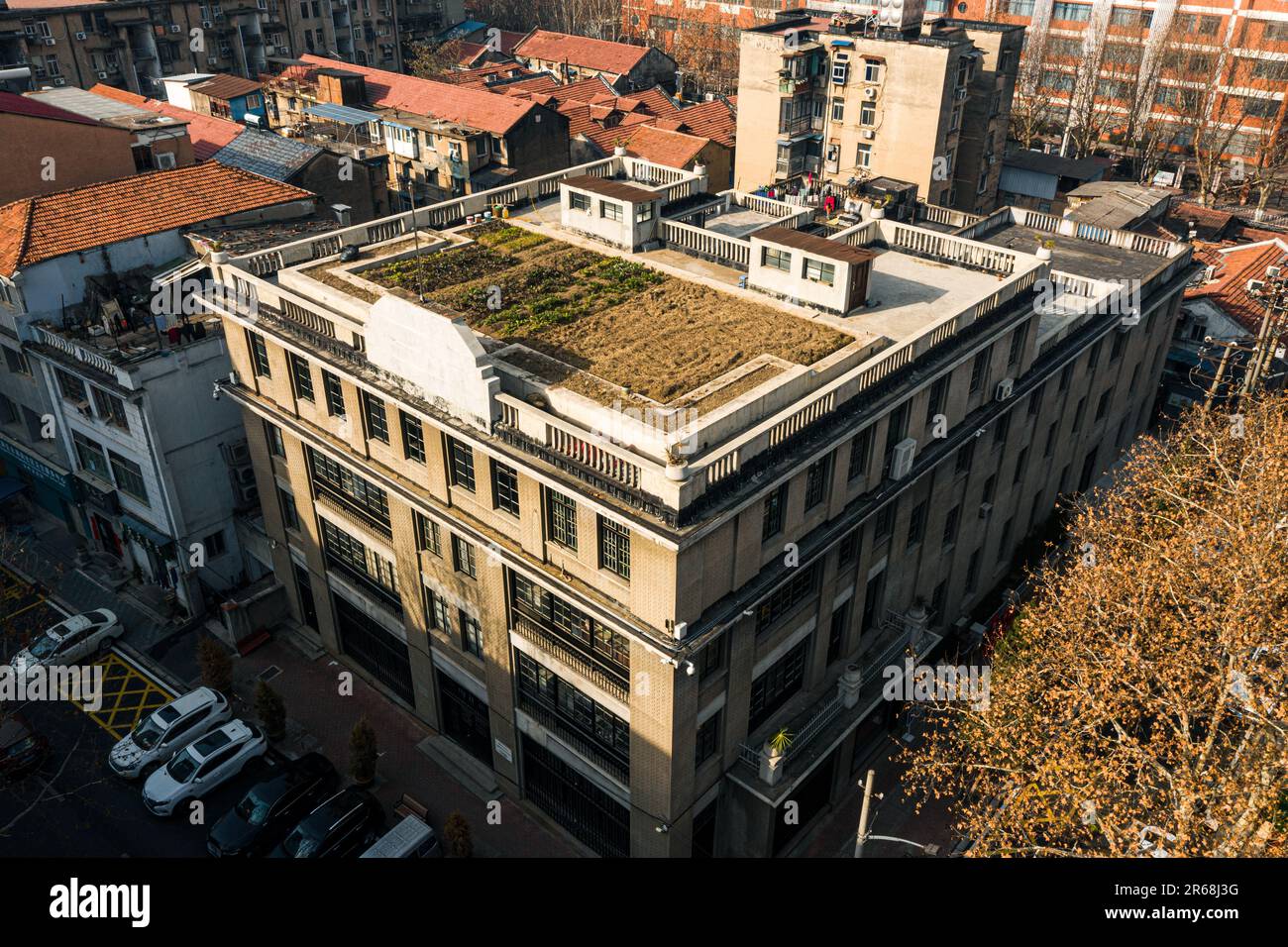 An aerial view of the former site of the Eighth Route Army's office in ...