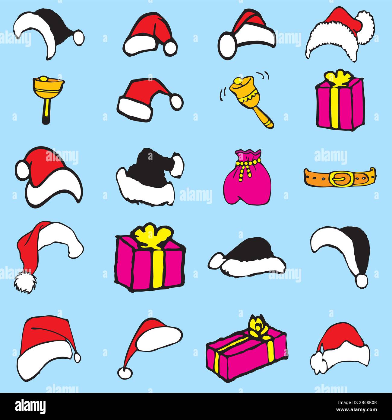 Christmas Set Vector Santa Claus Comic Illustration Stock Vector Image 8069