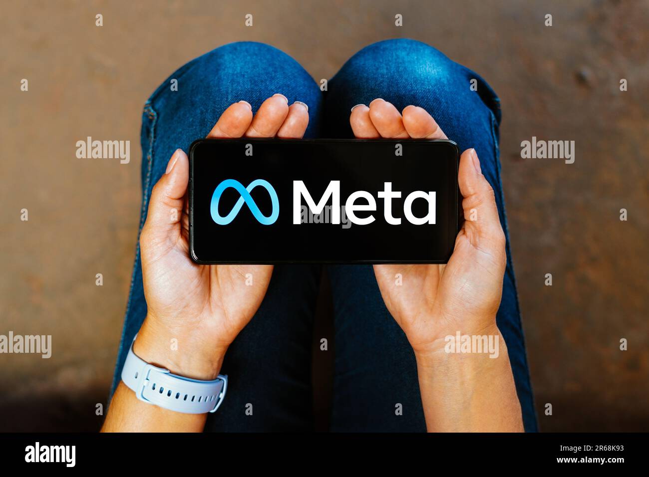In this photo illustration, the Meta Platforms, Inc. logo is displayed on a smartphone screen ...
