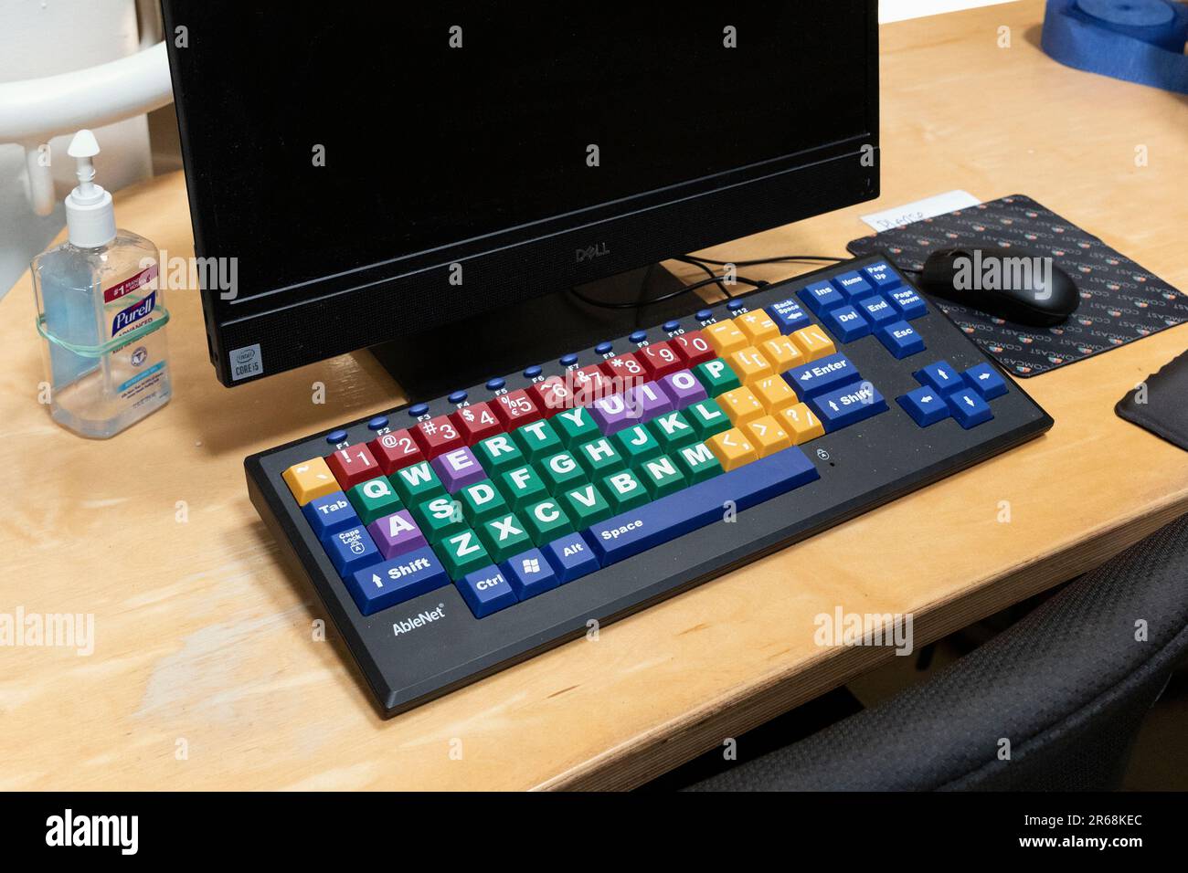 Large keys keyboard at a senior living center Stock Photo - Alamy