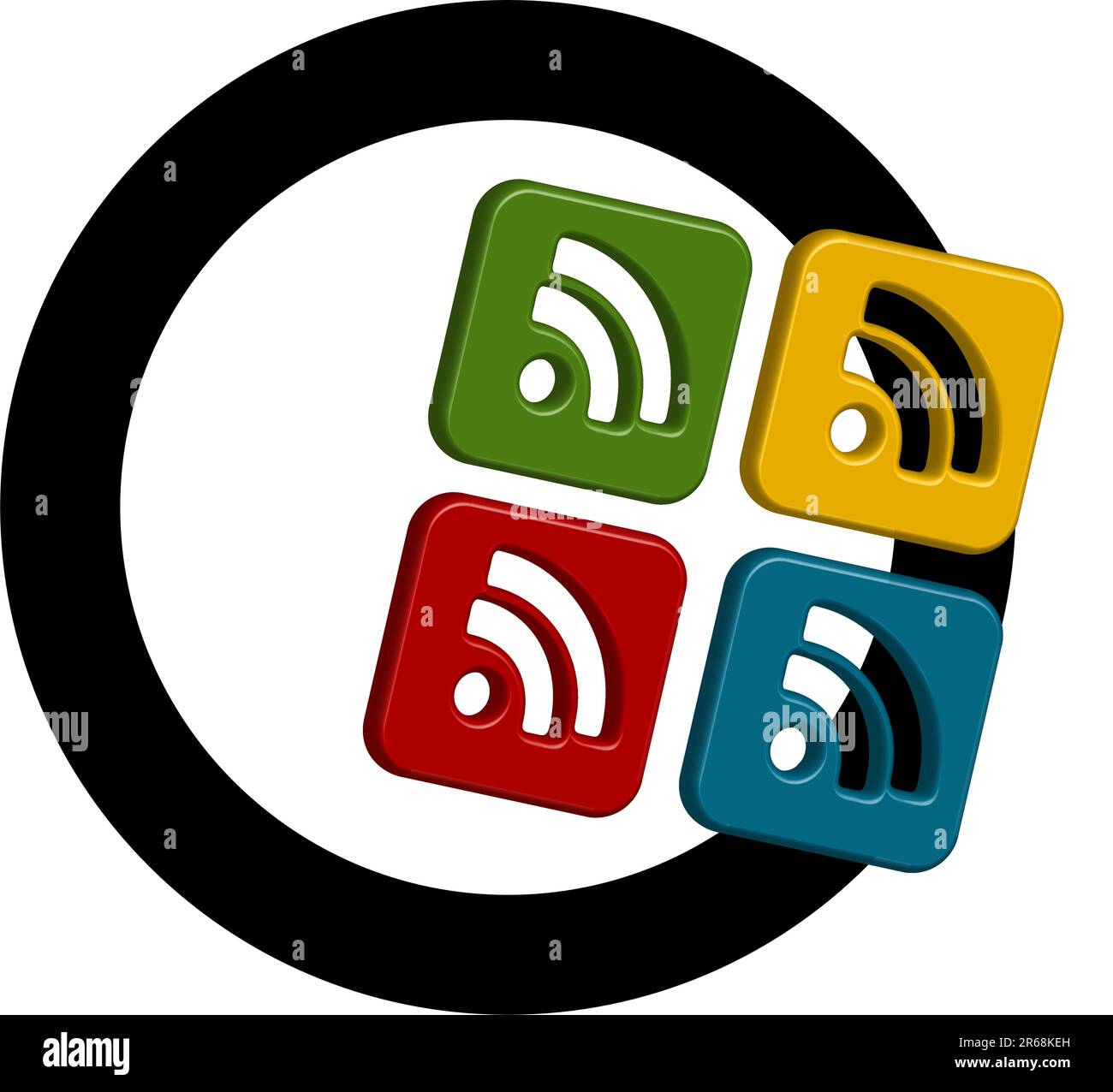 illustration of rss icons on white background Stock Vector Image & Art - Alamy